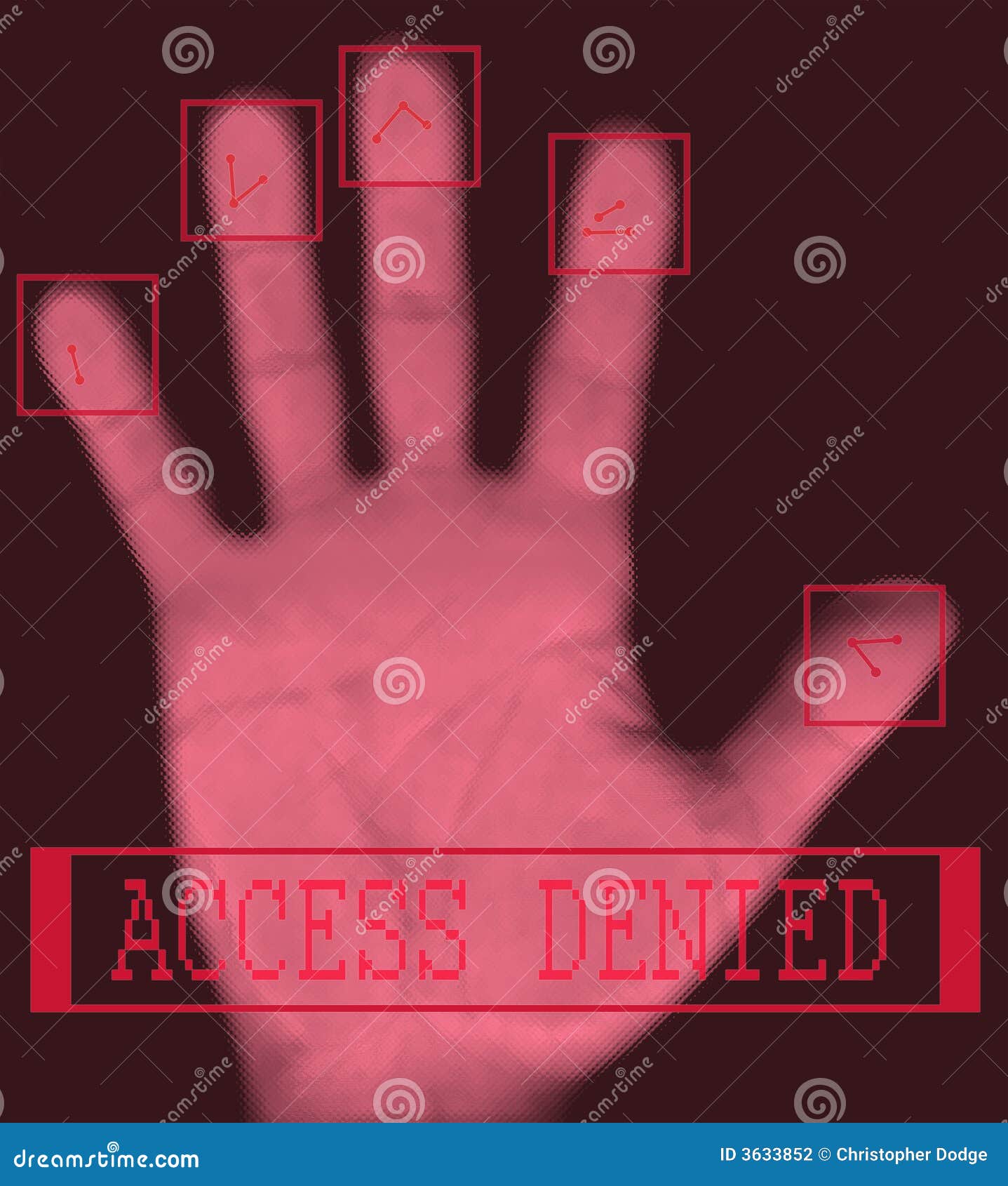 Electronic Biometric Fingerprint Scanning Stock Illustration ...