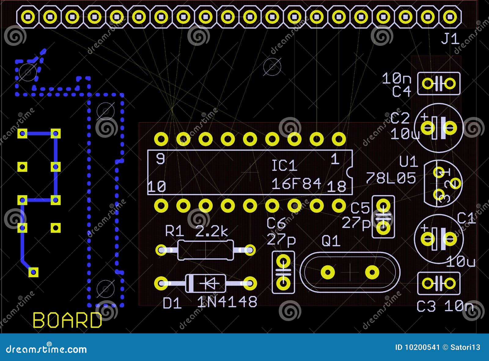Electronic board stock illustration. Illustration of electronics - 10200541
