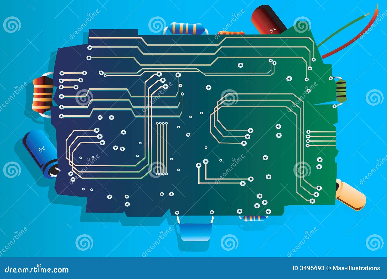 Electronic board stock vector. Illustration of design - 3495693