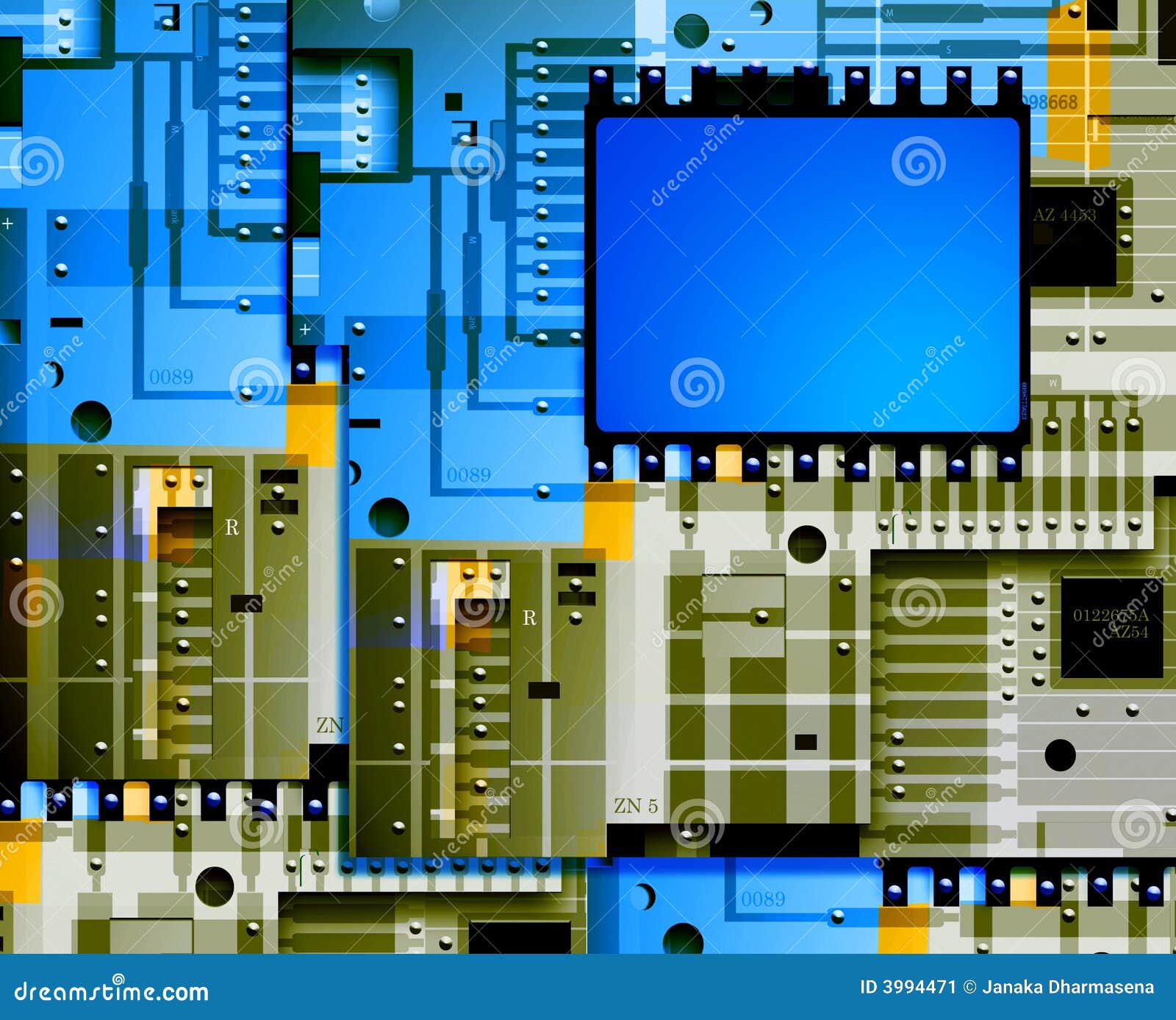 Electronic board stock illustration. Illustration of connectors - 3994471