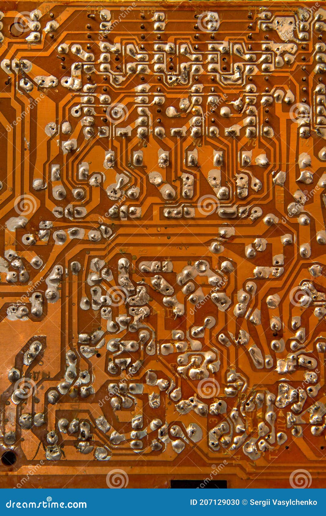 Electronic Board. Soldering and Electrical Circuit Paths. Stock Photo ...