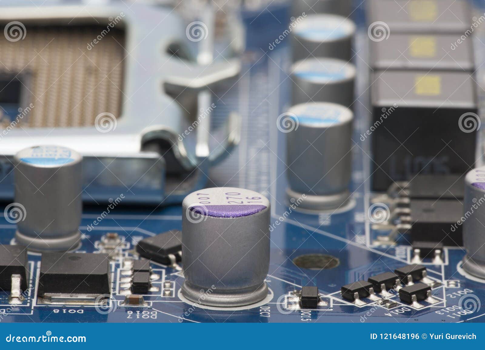 Electronic Board. the Board Features Elements: Chips, Diodes ...