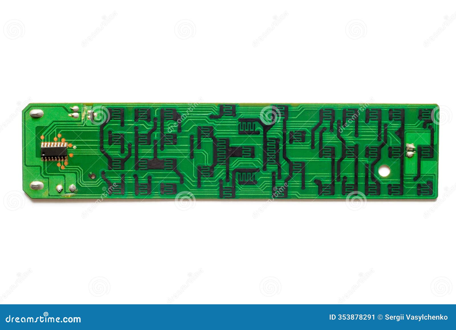 Electronic Board with a Chip on a White Background. Stock Image - Image ...