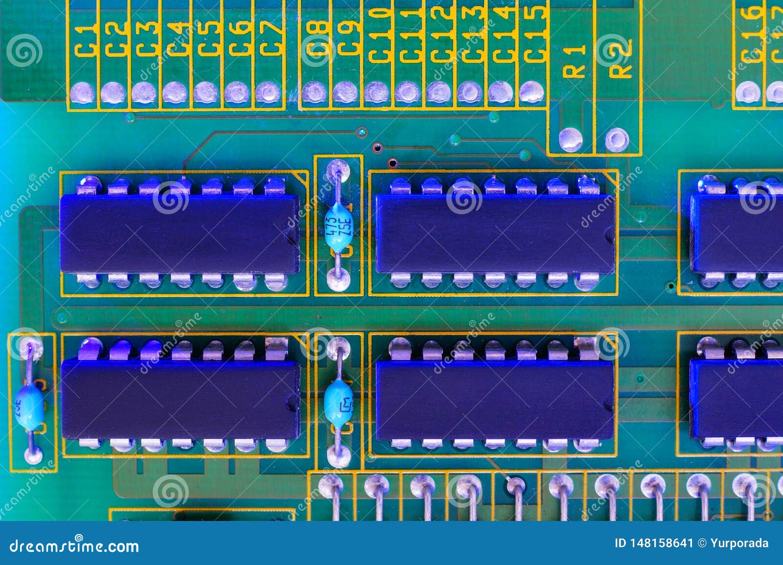 Electronic Board Components, Motherboard Digital Chip. Tech Science ...