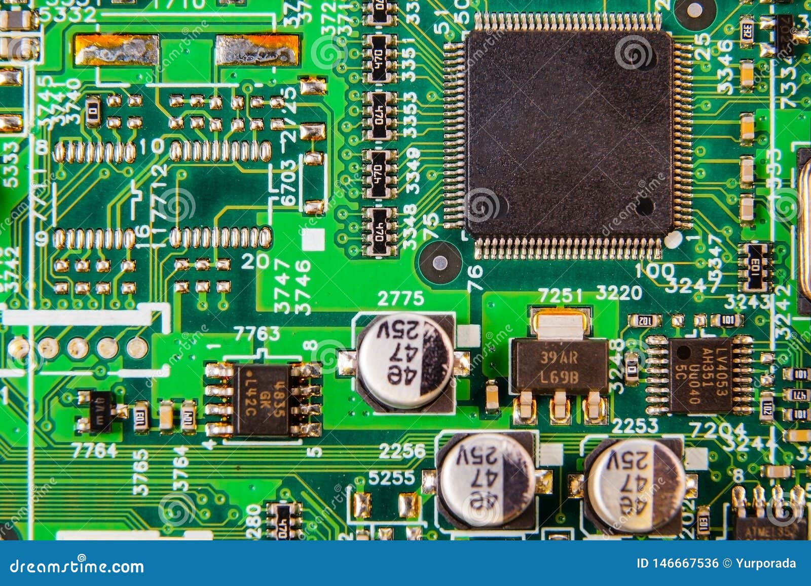 Electronic Board Design, Motherboard Digital Chip. Tech Science ...