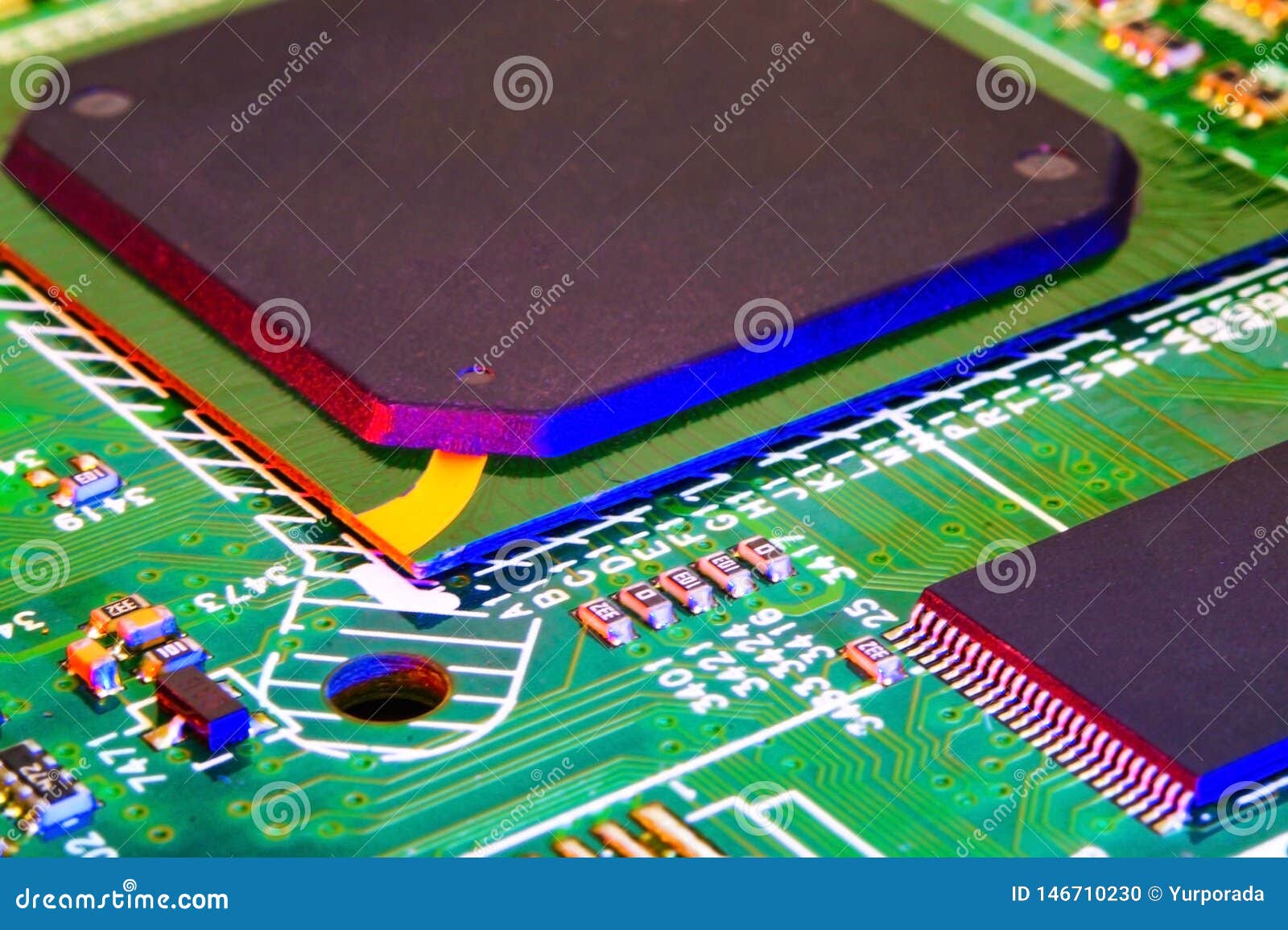 Electronic Board Design, Motherboard Digital Chip. Tech Science ...