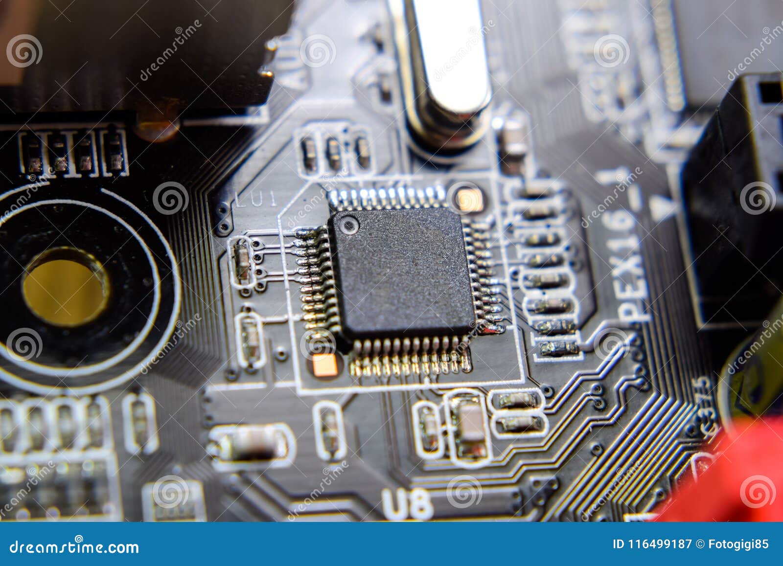 Electronic Board with Electrical Components. Electronics of Computer ...