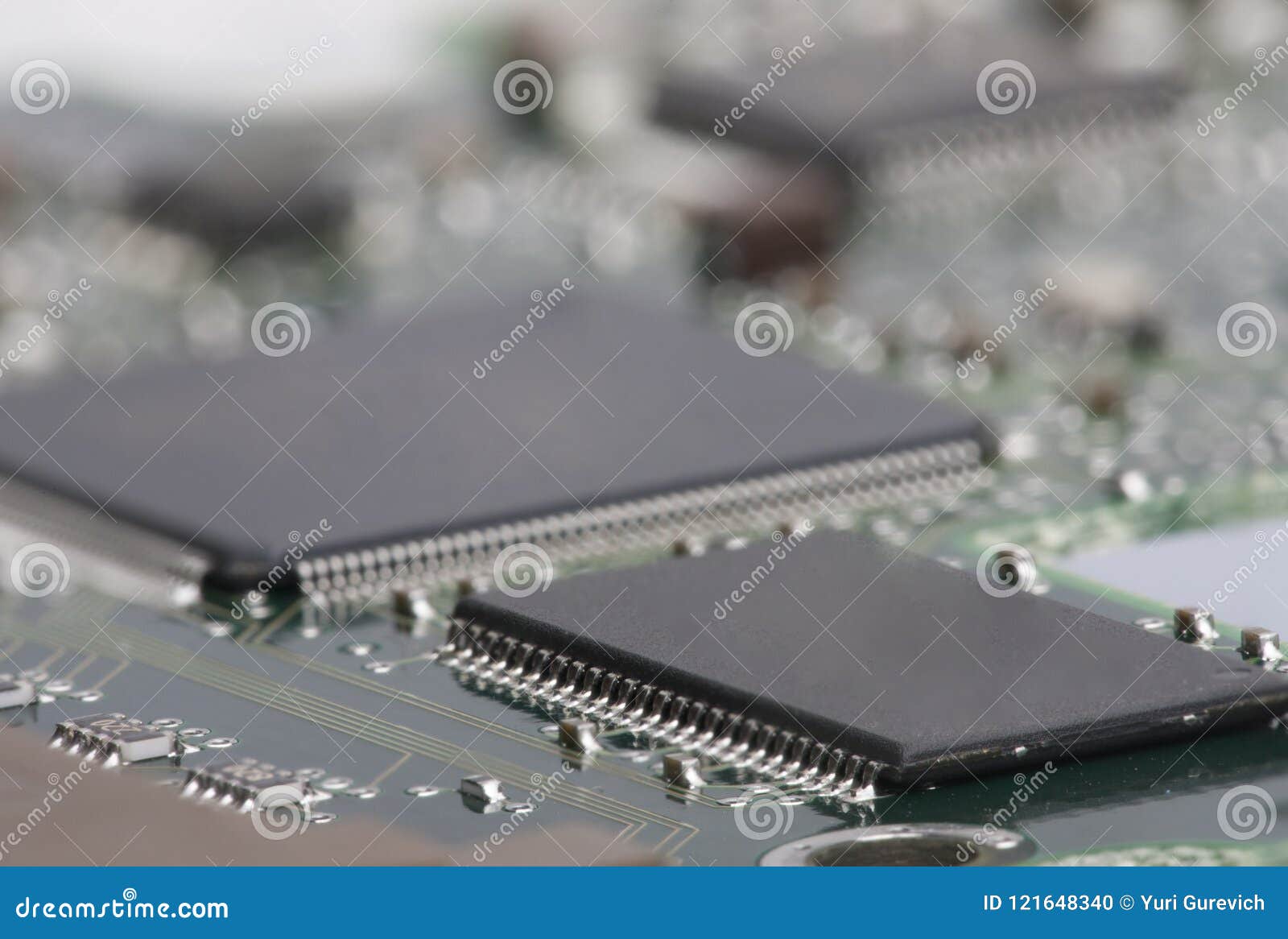 Electronic Board. the Board Features Elements: Chips, Diodes ...