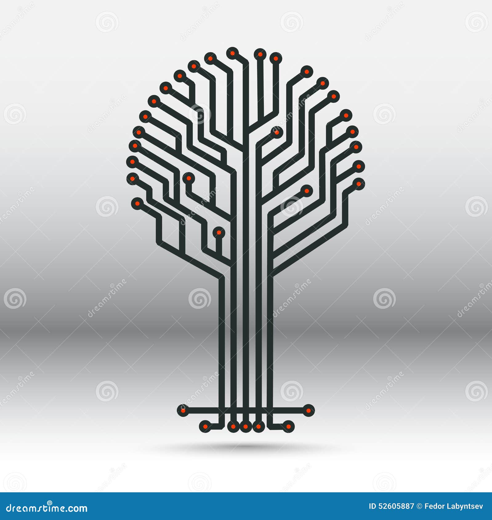 Electronic Board in the Form of a Tree Stock Vector - Illustration of ...