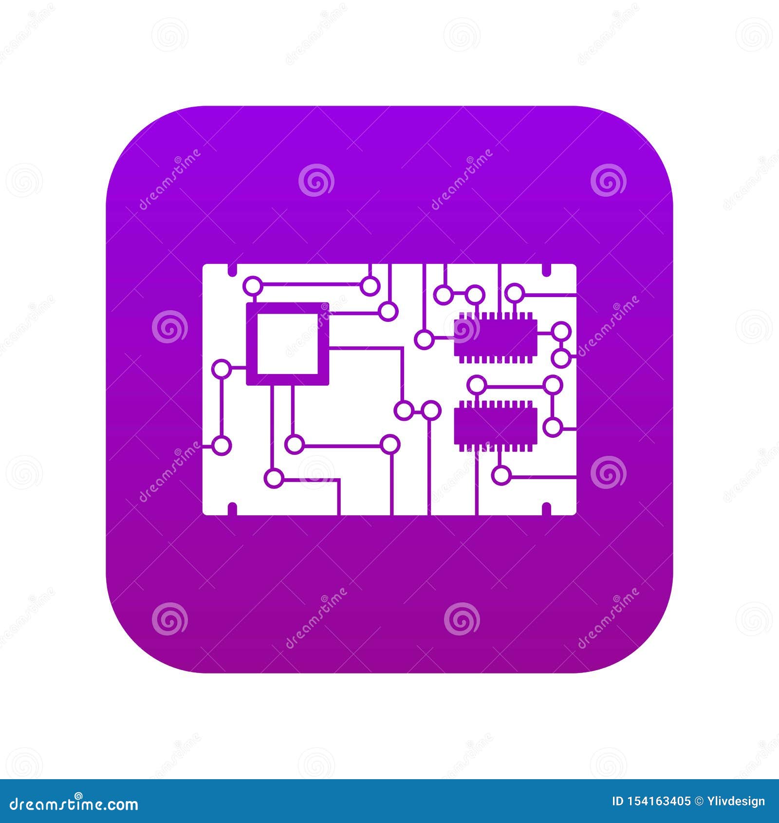 Electronic Board Icon Digital Purple Stock Vector - Illustration of ...