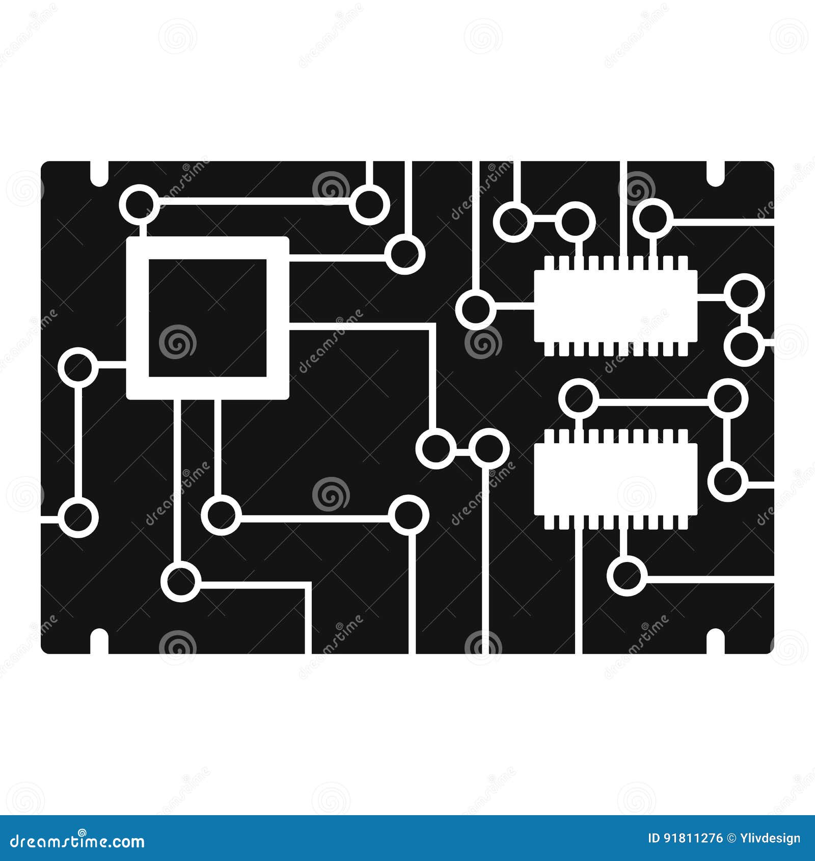 Electronic Board Icon Simple Stock Vector - Illustration of microchip ...