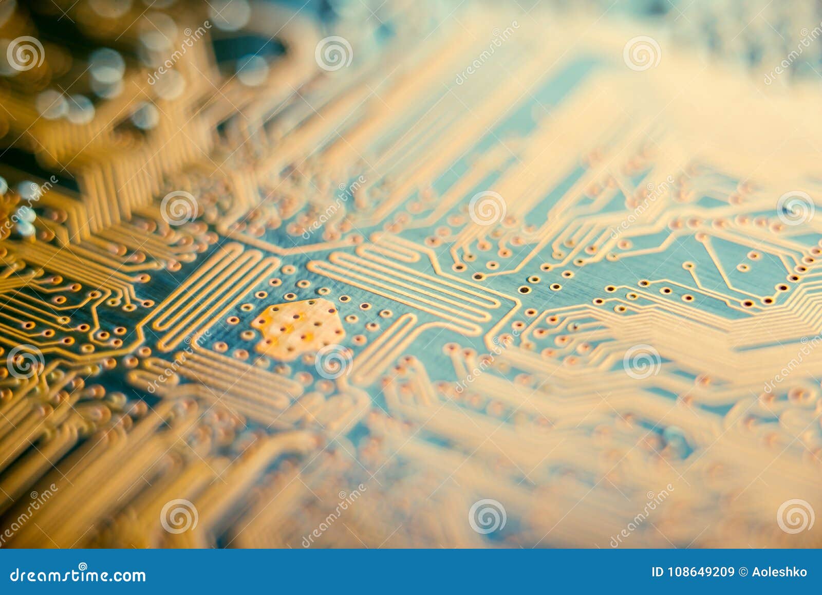 Electronic Board with Semiconductor Elements Closeup. Concept of the ...