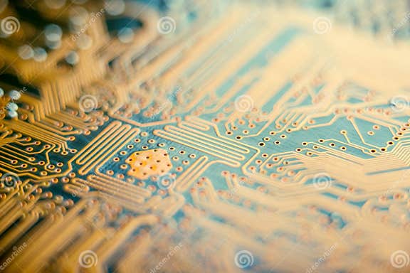 Electronic Board with Semiconductor Elements Closeup. Concept of the ...