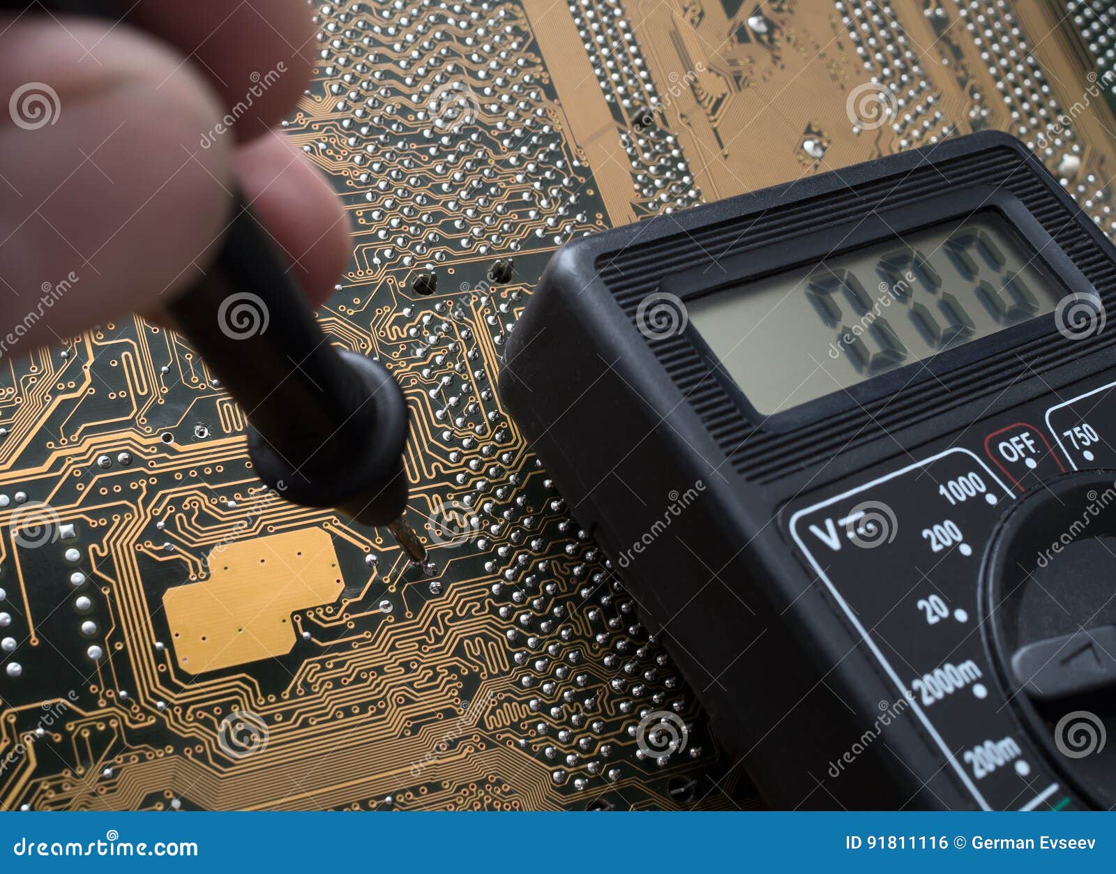 Electronic Board and Multimeter Stock Photo - Image of electricity ...