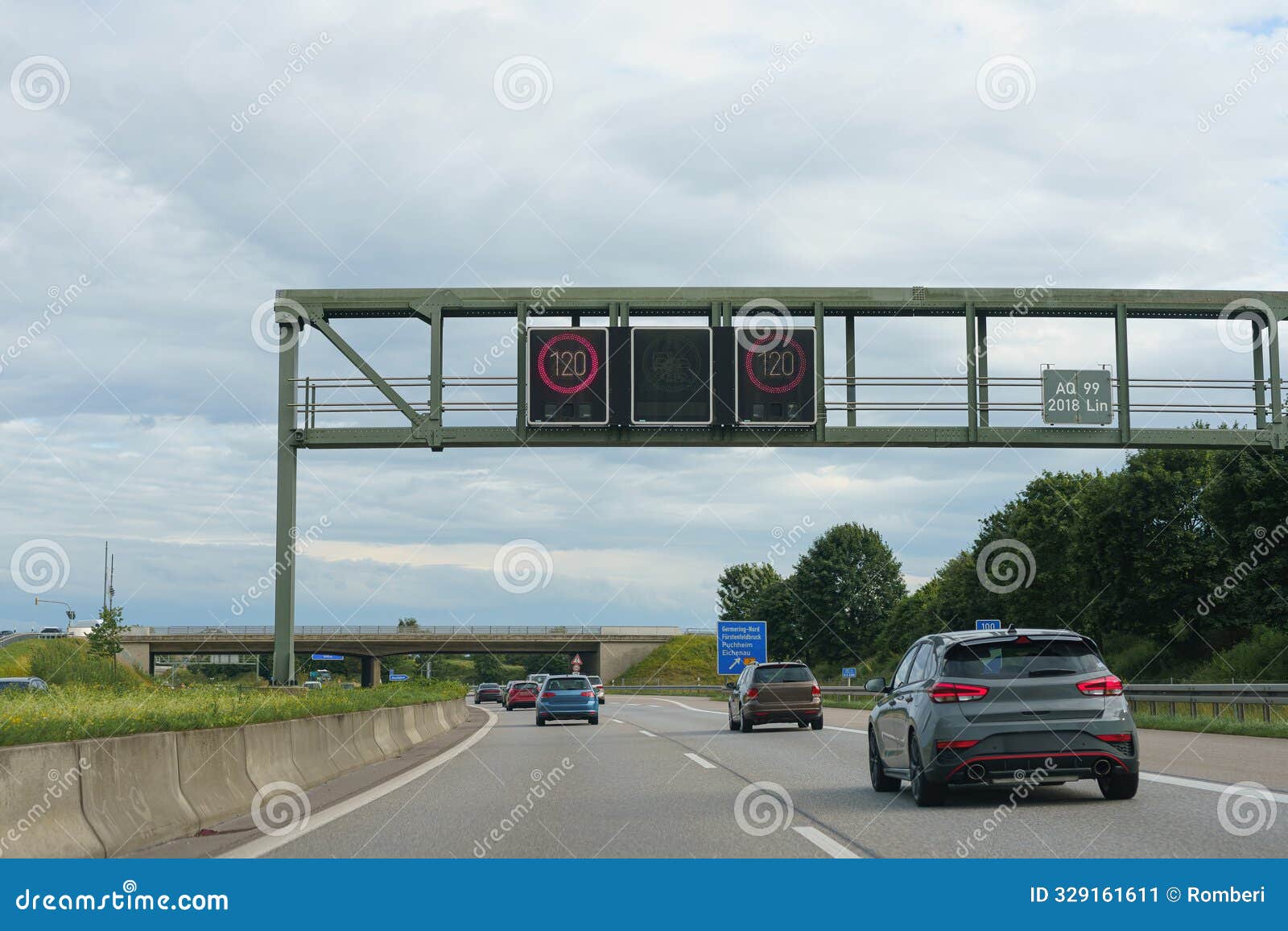 Electronic Board and Road Signs on the Motorway Stock Image - Image of ...