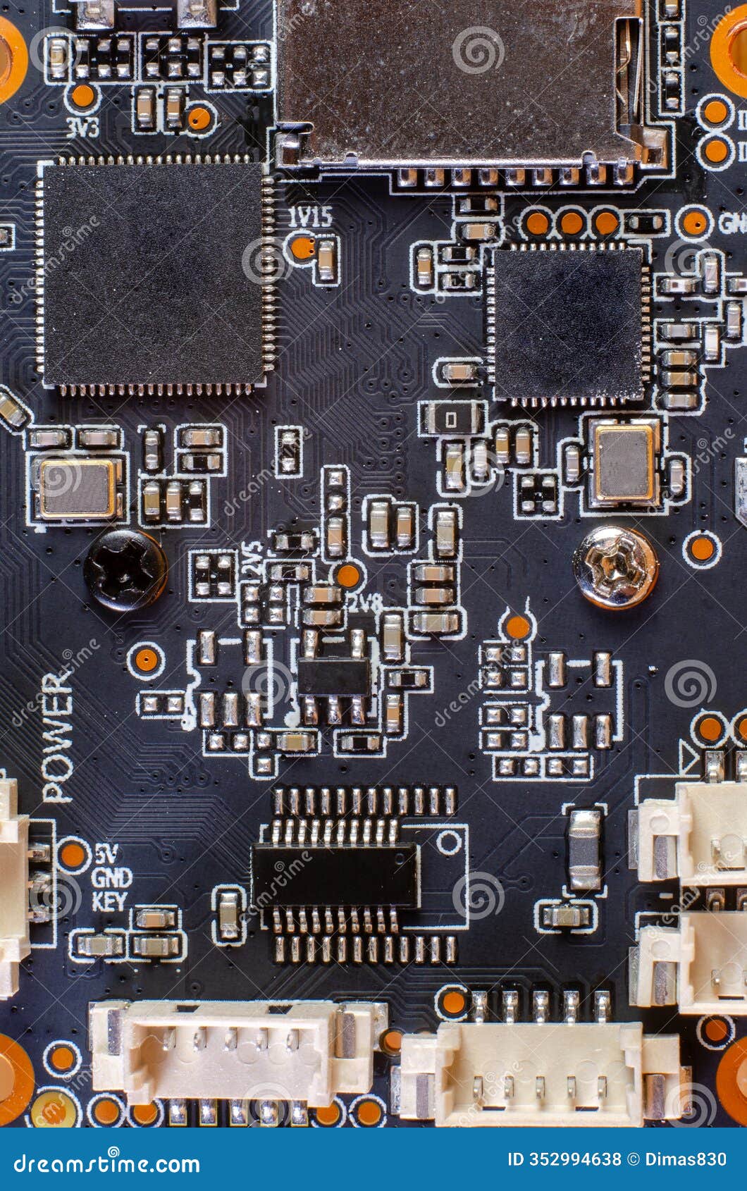 Electronic Board with Various Electronic a Components Stock Photo ...