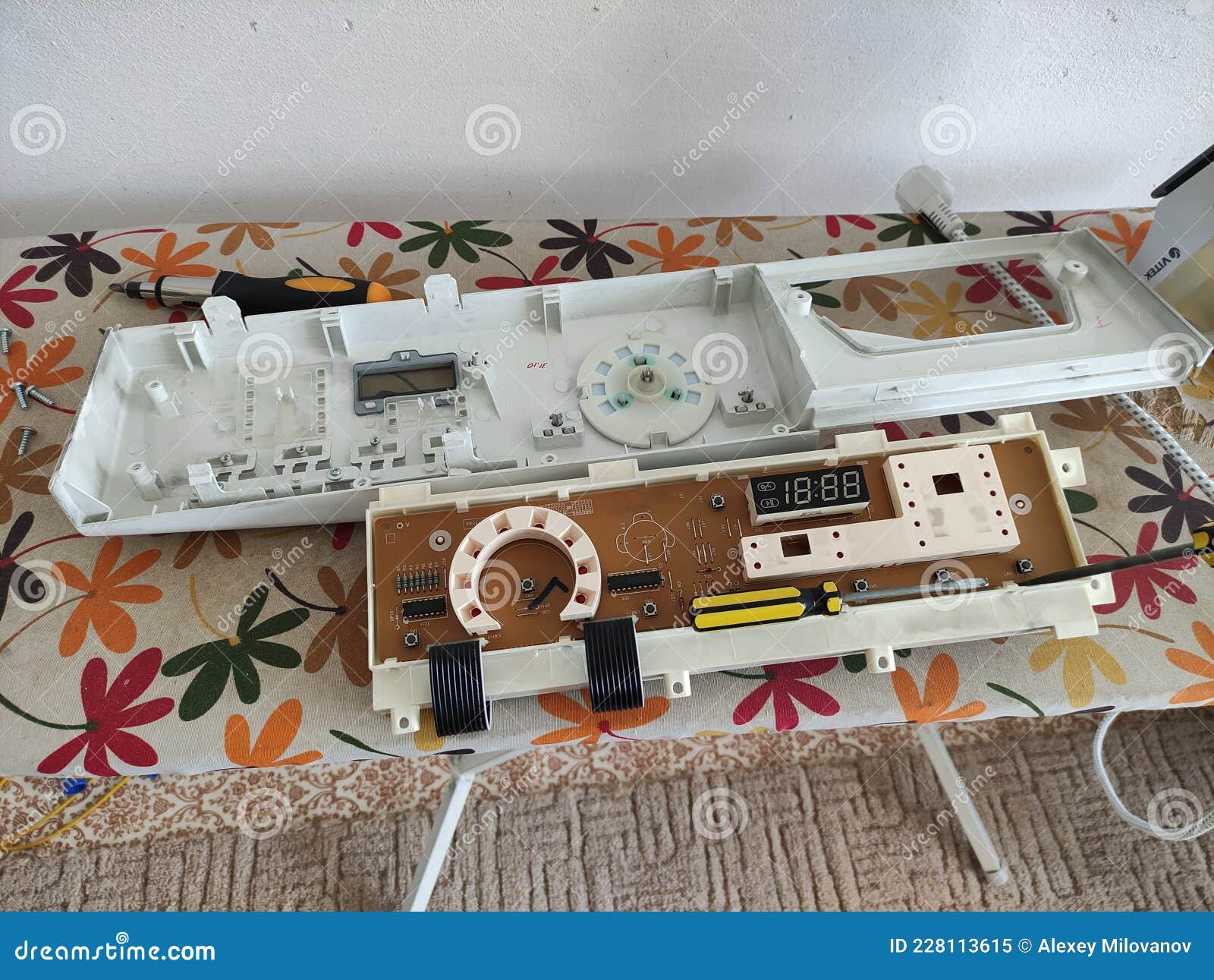 Electronic Board in the Washing Machine Stock Image - Image of isolated ...