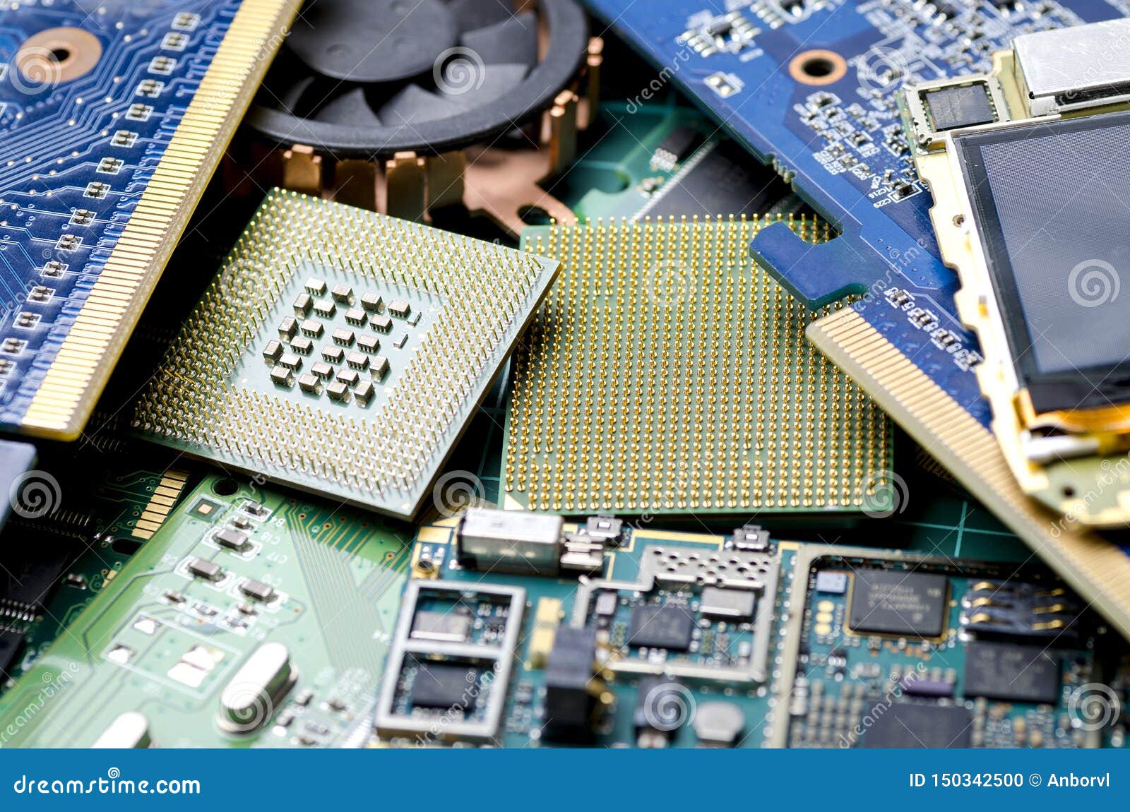 Electronic Boards for Extraction of Precious Metals Stock Photo - Image ...