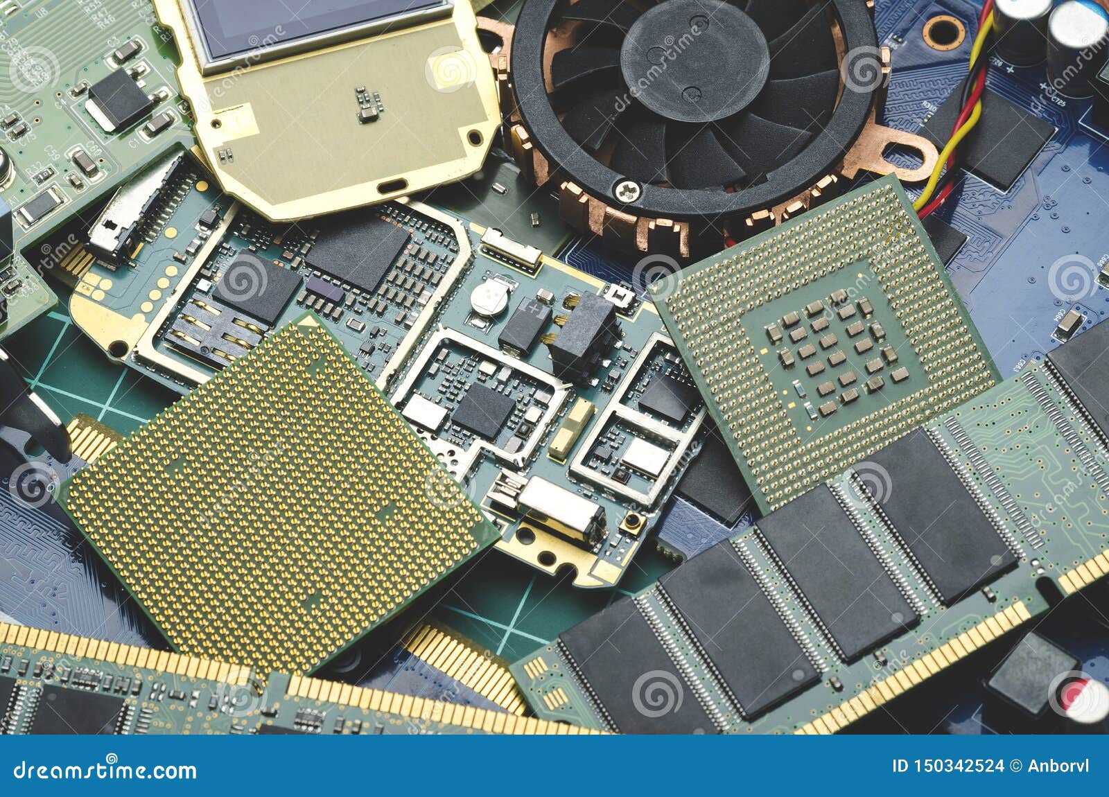 Electronic Boards and Microchips for Spare Parts and Processing Stock ...
