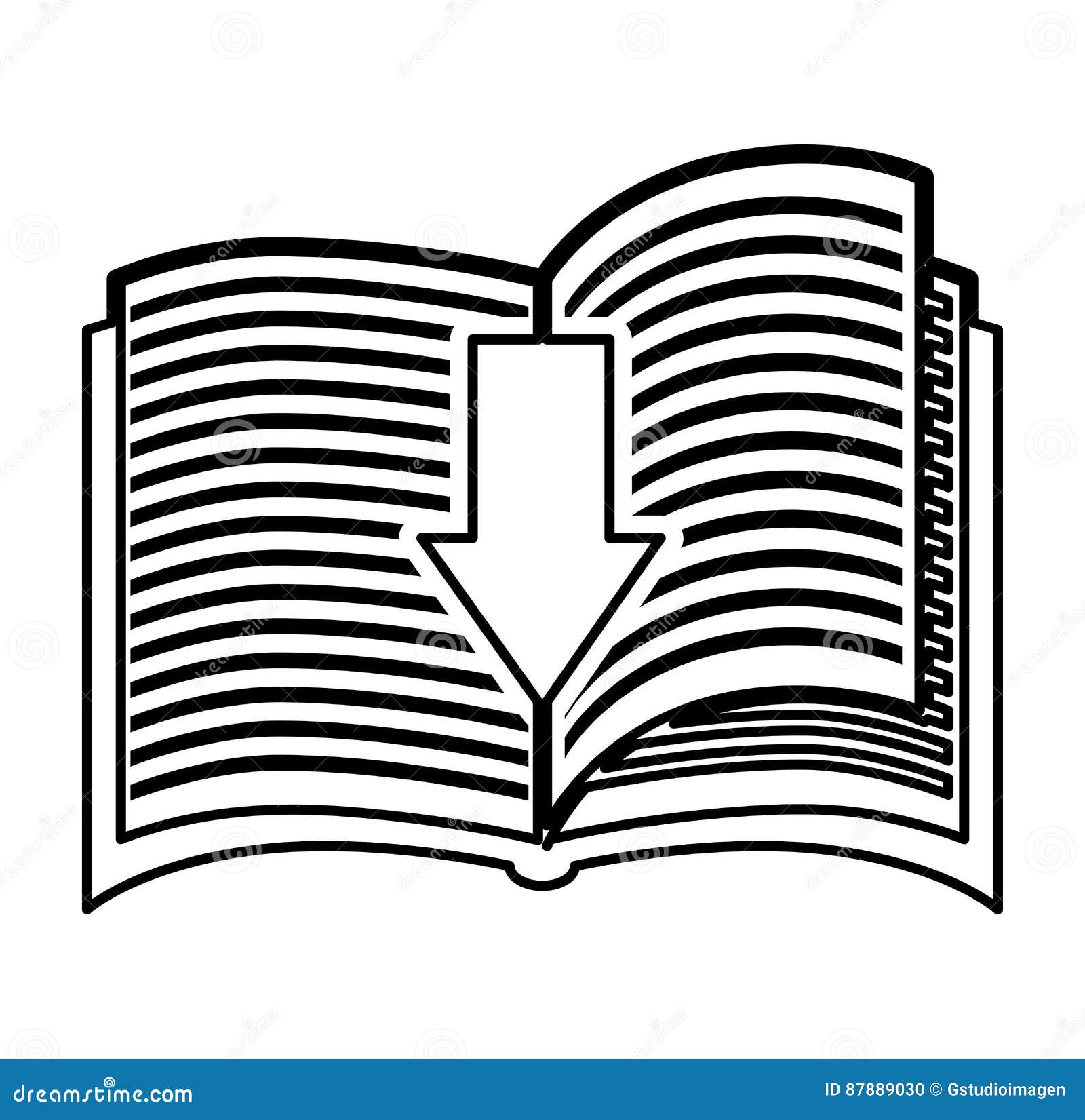 Electronic Book with Arrow Download Stock Vector - Illustration of ...