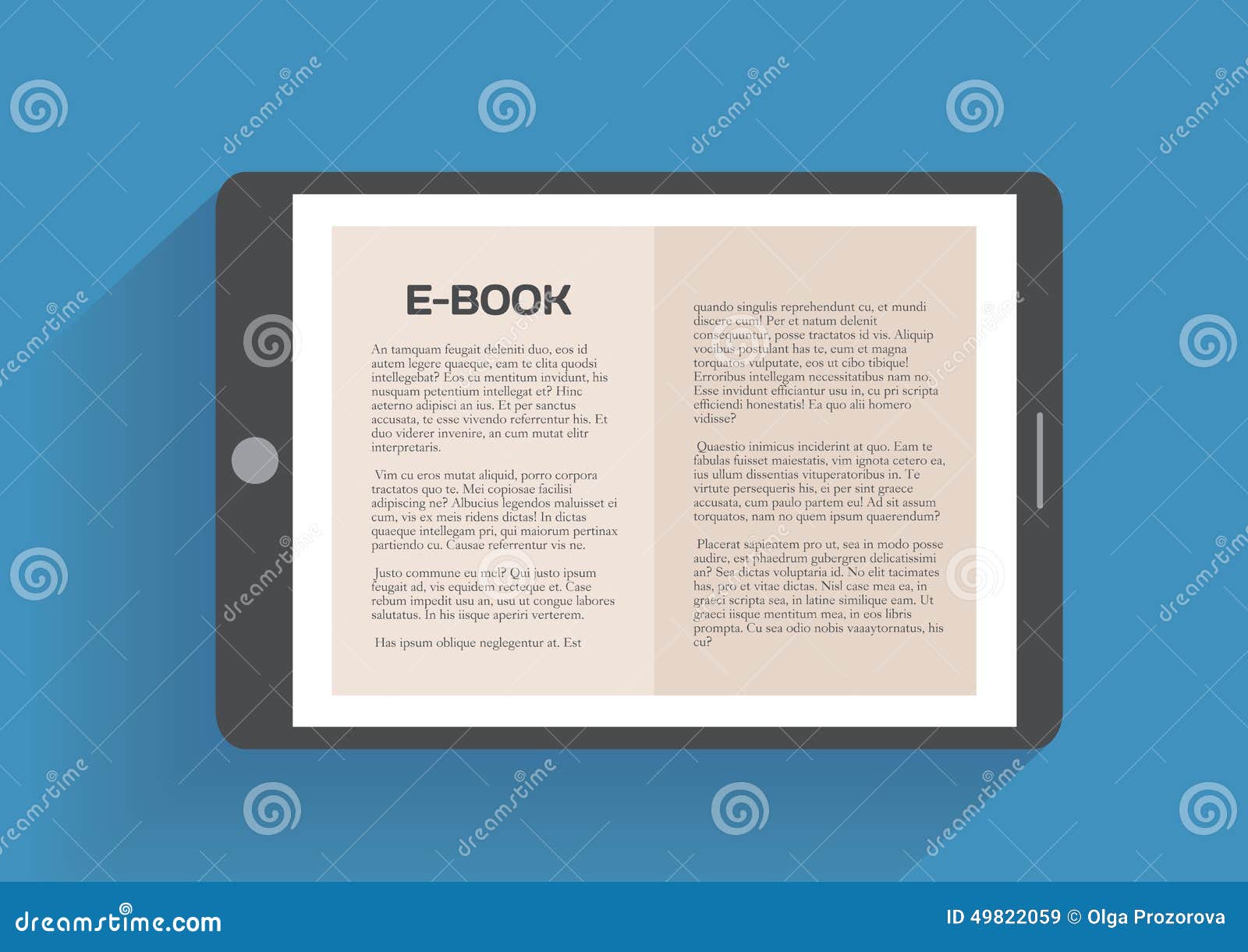 Electronic Book, Flat Design Concept Stock Vector - Illustration of ...