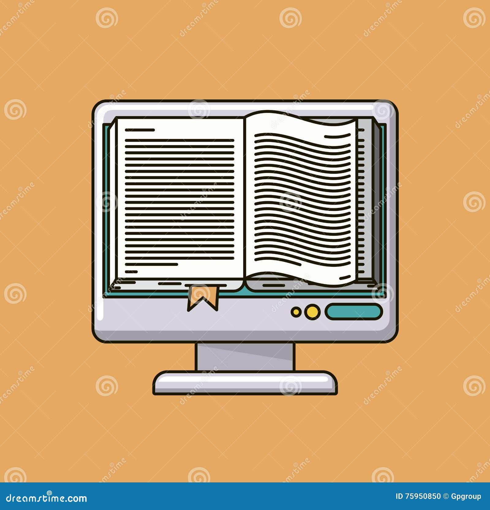 Electronic book icon stock vector. Illustration of electronic - 75950850