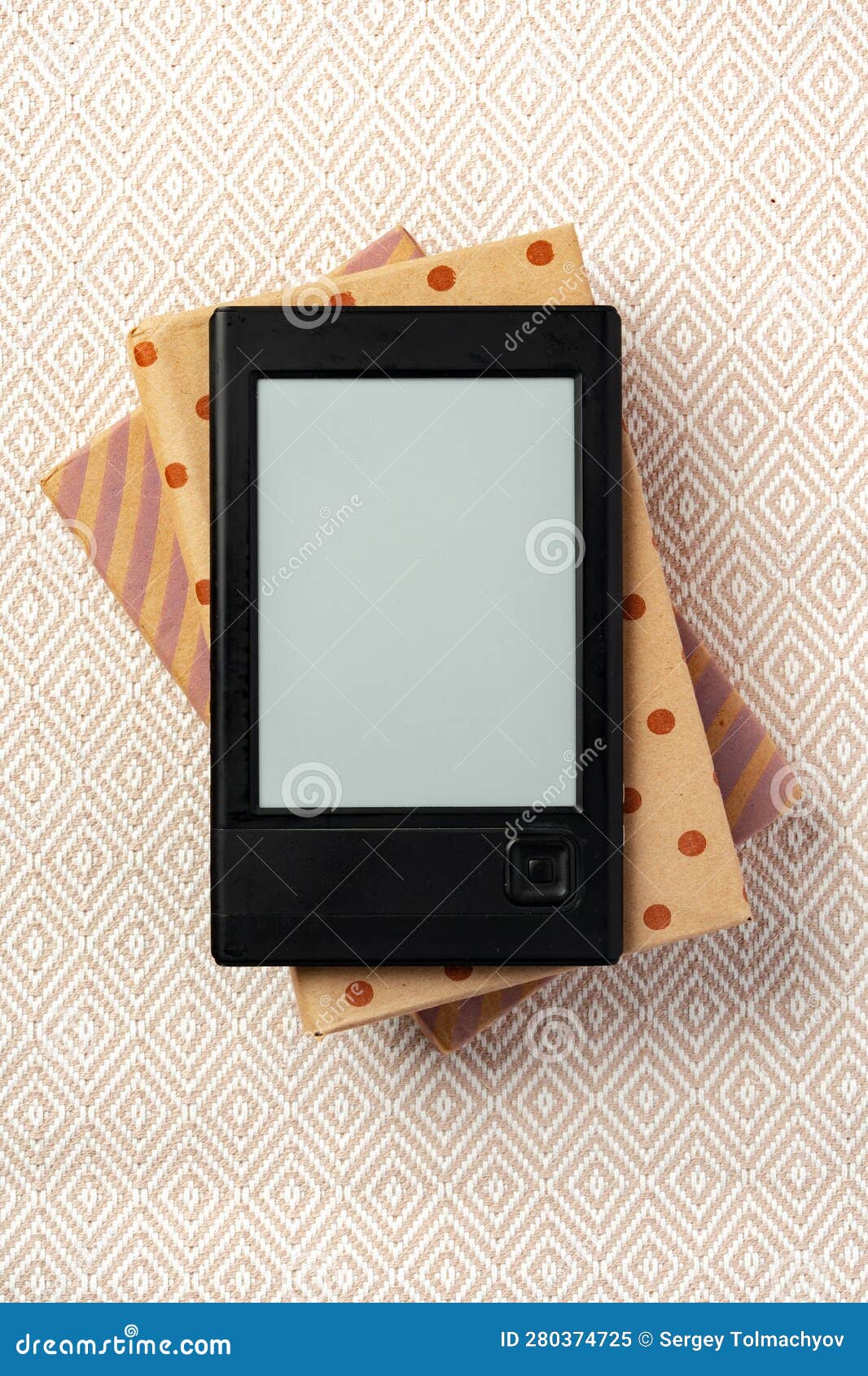 Electronic Book Reader Device Top View Copy Space Stock Image - Image ...