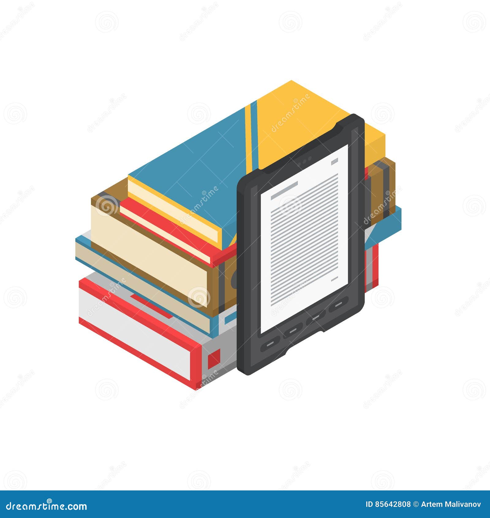 Electronic Books Icon. Isometric Flat Vector Stock Vector ...