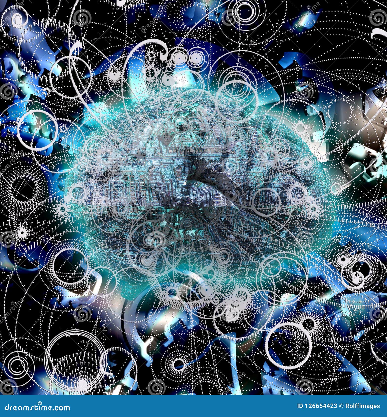 Electronic Brain stock illustration. Illustration of future - 126654423