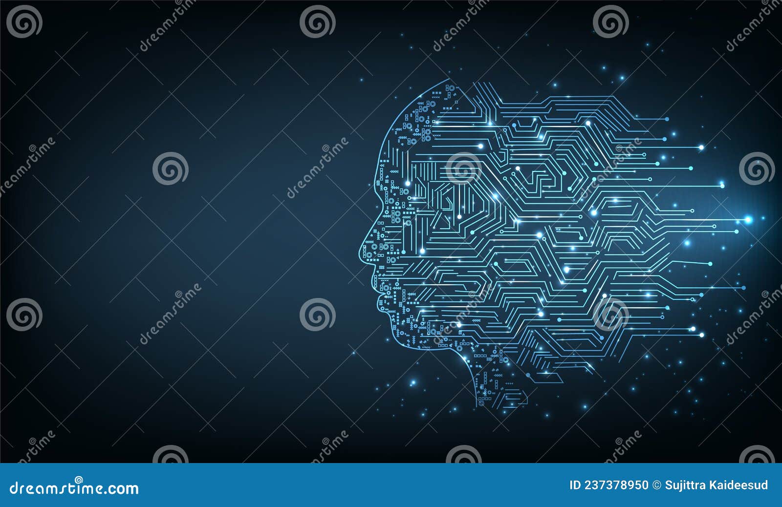 Electronic Brain and Concept of Artificial IntelligenceAI. Stock ...
