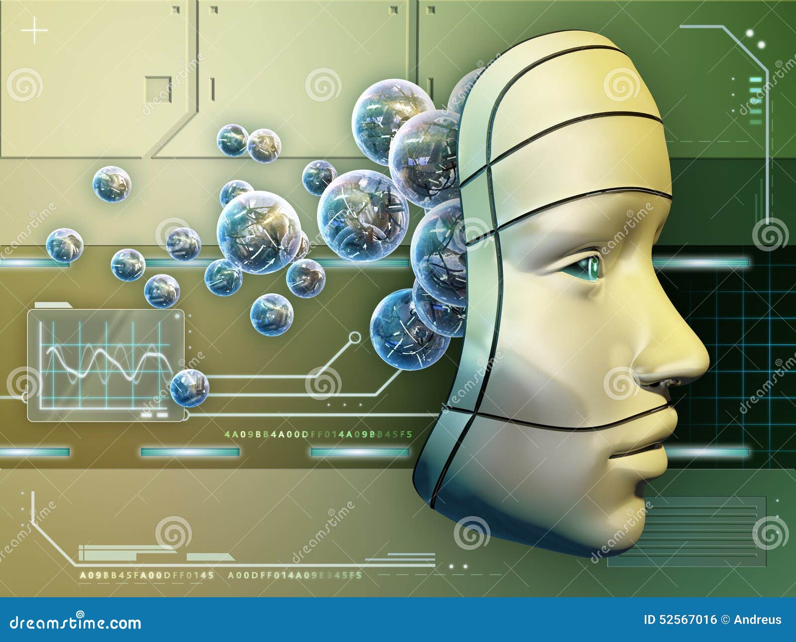 Electronic Brain stock illustration. Illustration of concept - 52567016