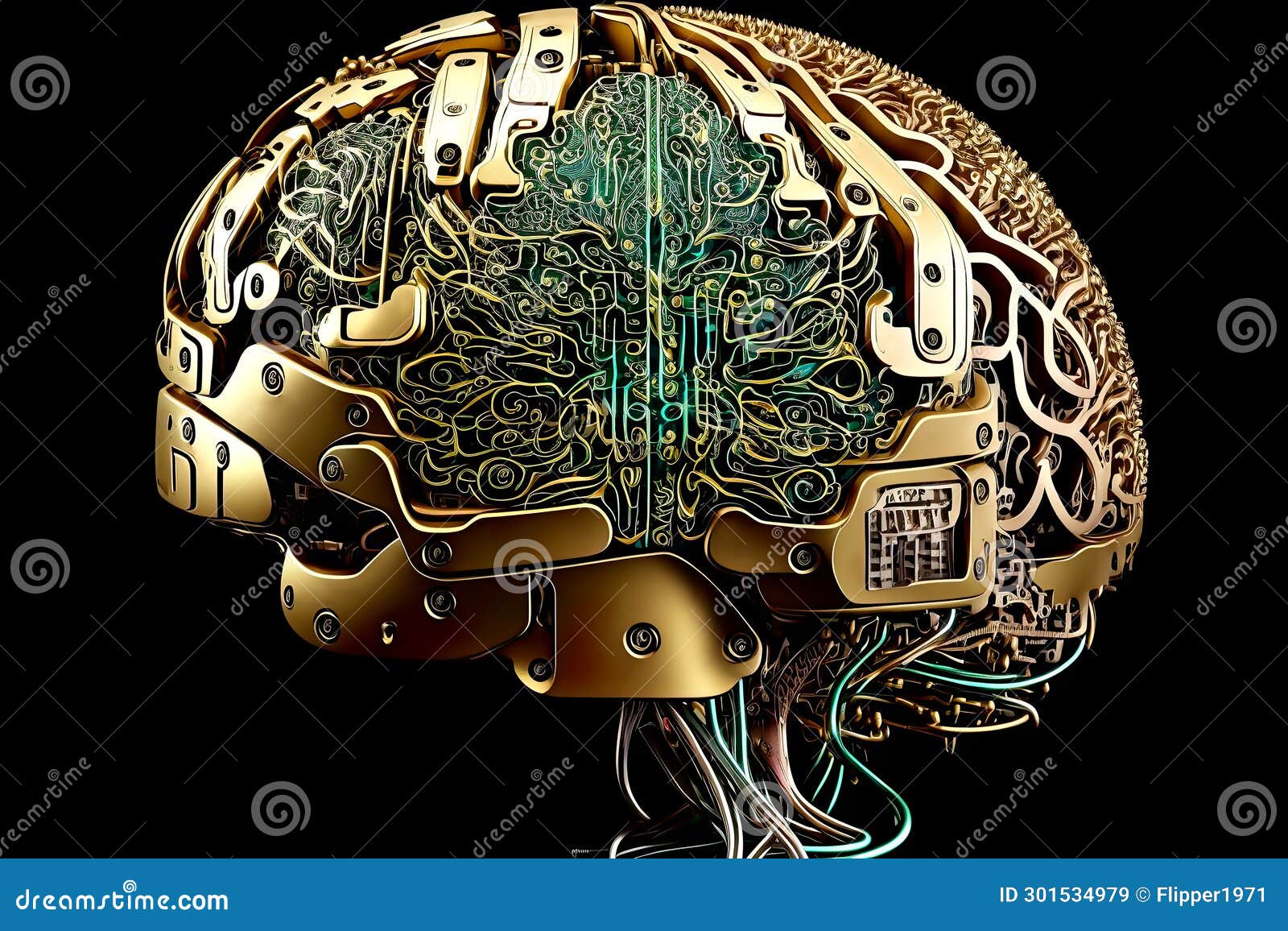 The Electronic Brain of a Cybernetic Organism Stock Illustration ...