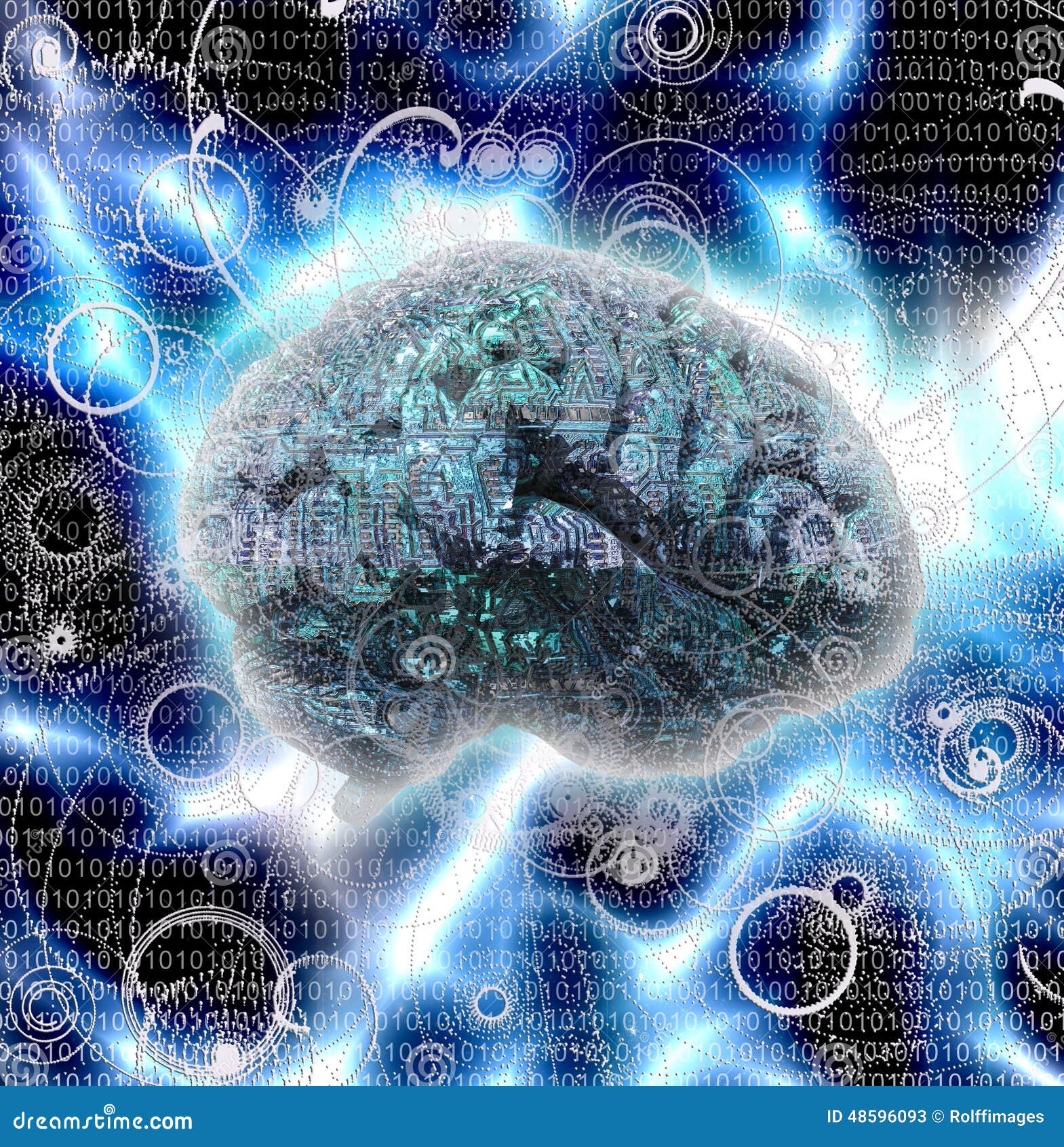 Electronic Brain Design stock illustration. Illustration of code - 48596093