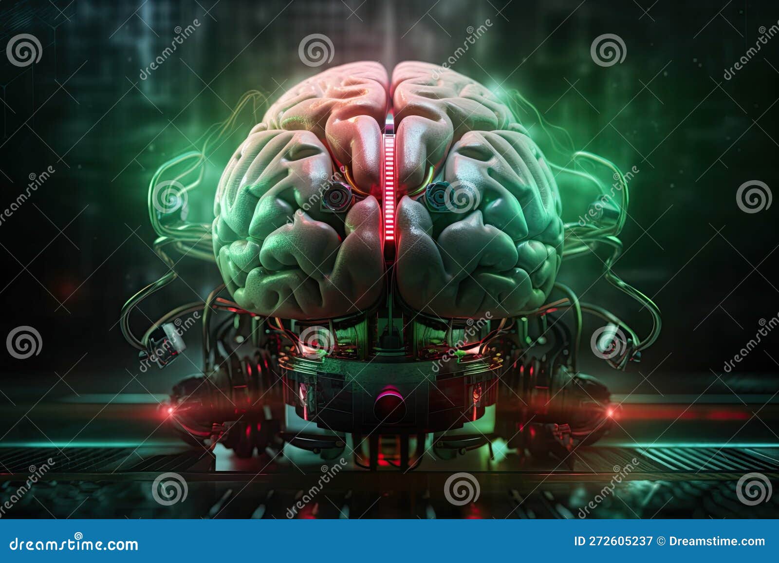 Electronic Brain and Neural Network Stock Illustration - Illustration ...