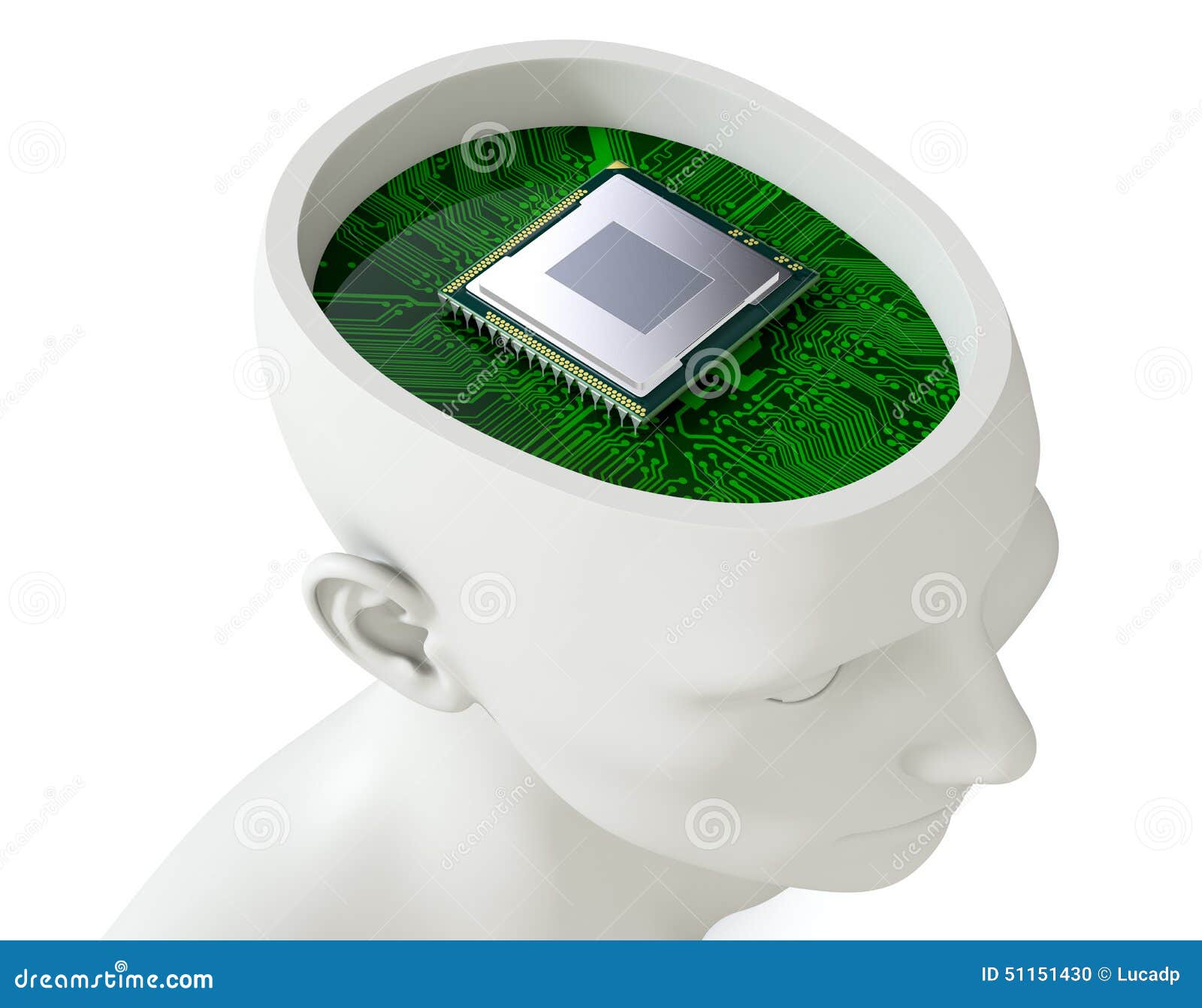 Electronic brain stock illustration. Illustration of idea - 51151430