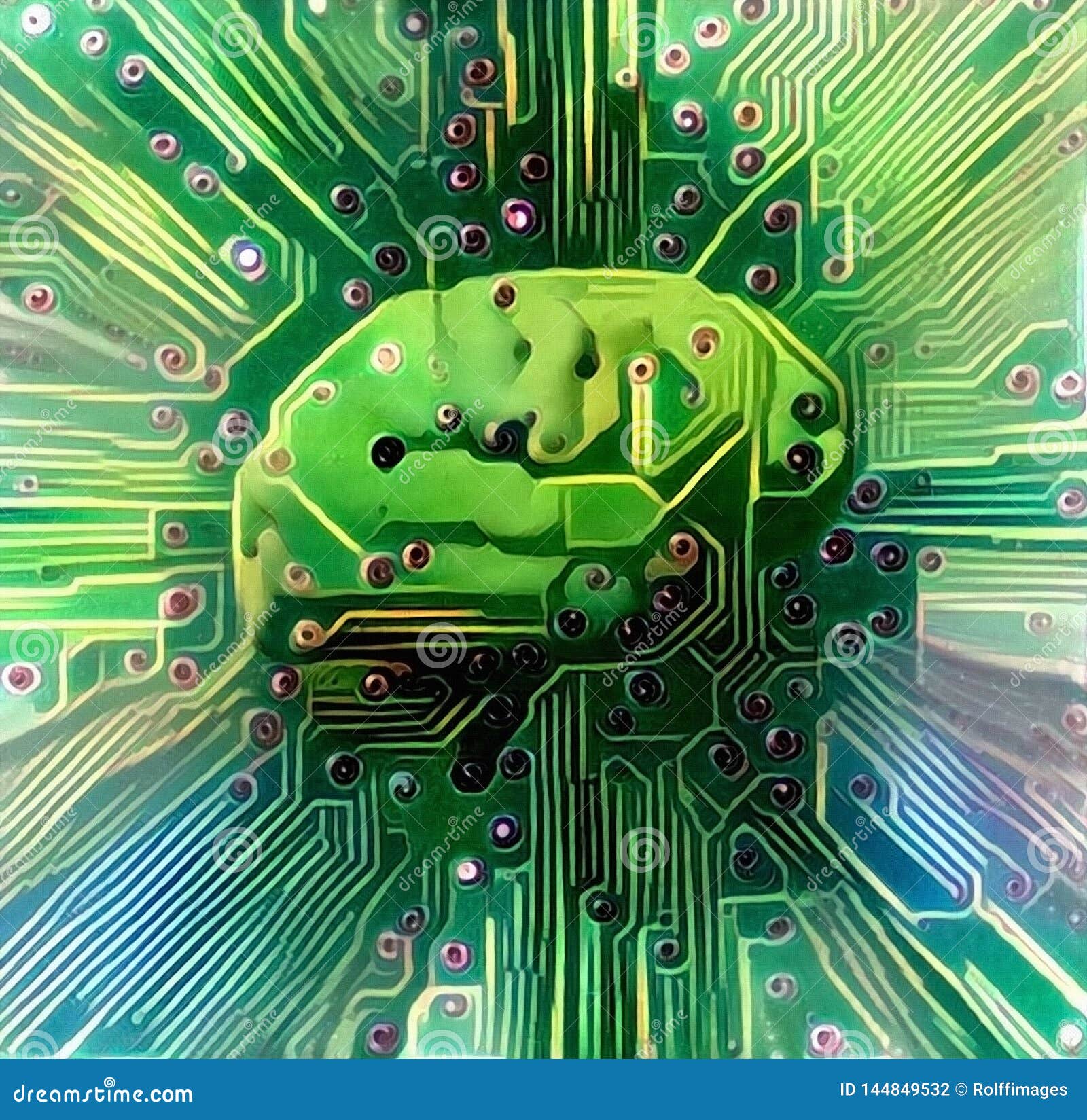 Electronic Brain Design Stock Photo | CartoonDealer.com #120318354