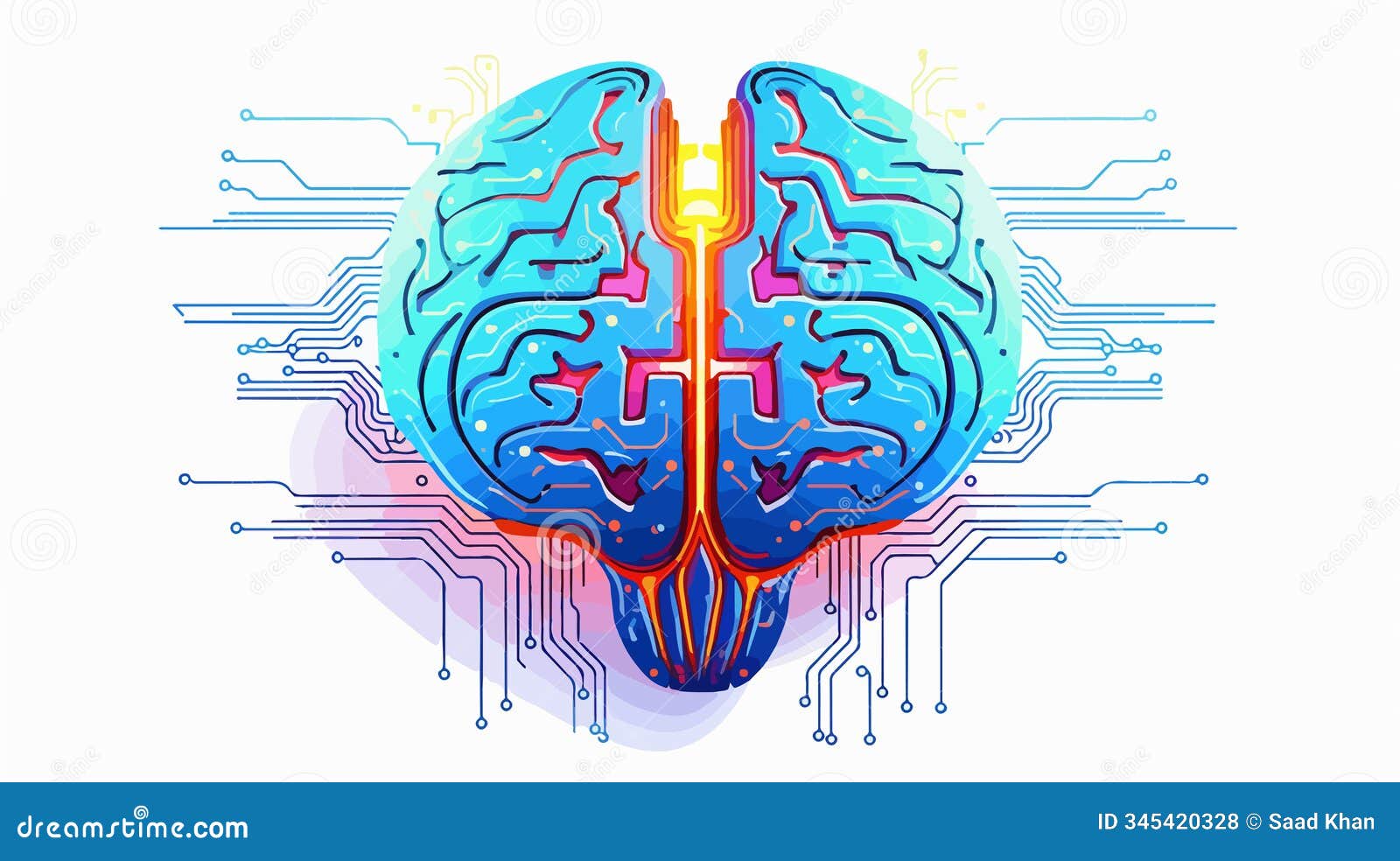 Electronic Brain Vector Logo Cartoon Stock Vector - Illustration of ...