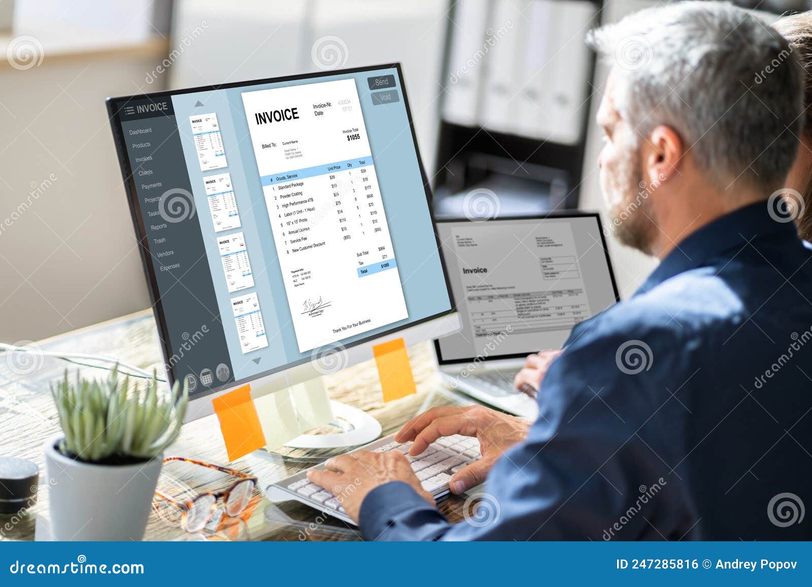 Electronic Business Invoice Check Stock Photo - Image of check ...