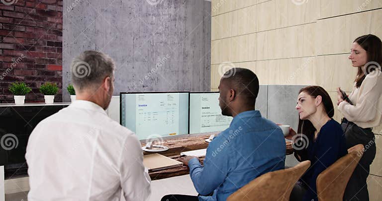 Electronic Business Invoice Check Using Software Stock Photo - Image of ...