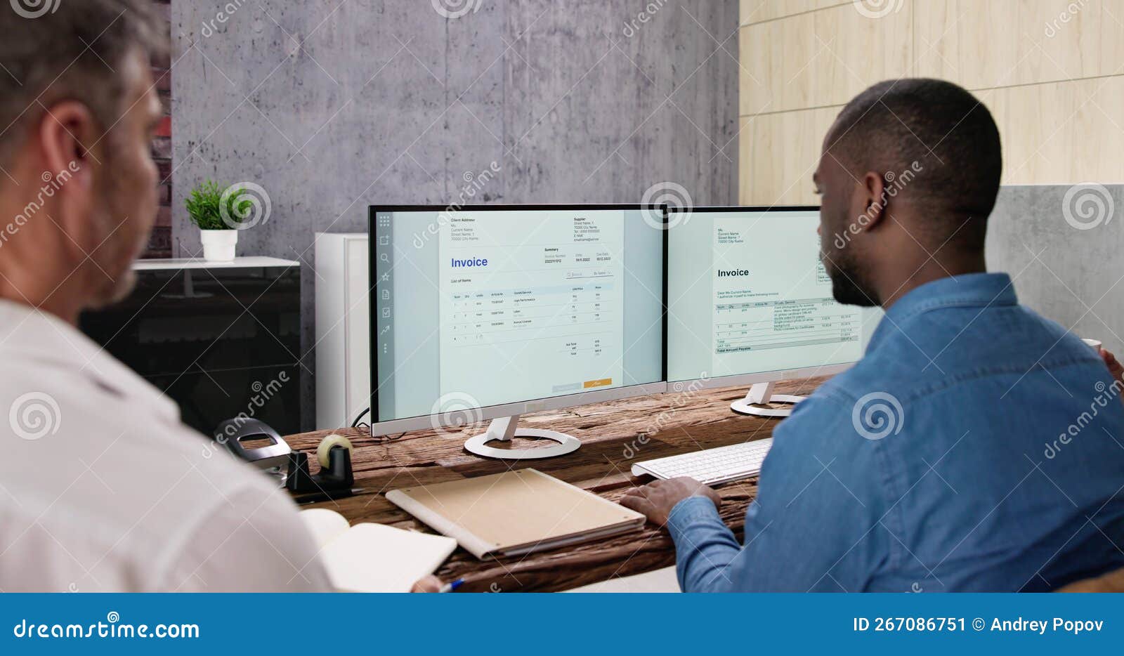 Electronic Business Invoice Check Using Software Stock Image - Image of ...