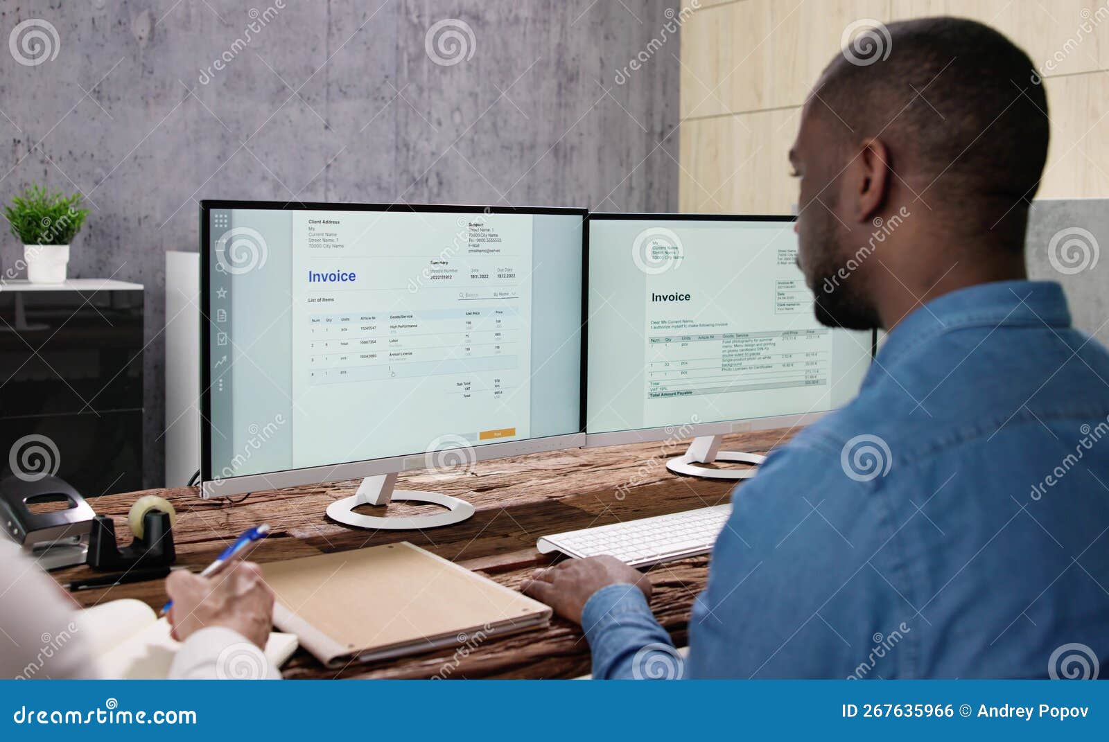 Electronic Business Invoice Check Using Software Stock Photo - Image of ...