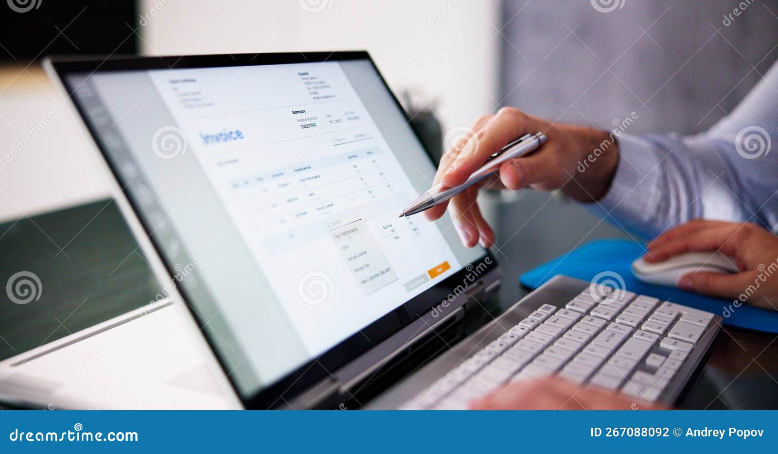 Electronic Business Invoice Check Using Software Stock Photo - Image of ...