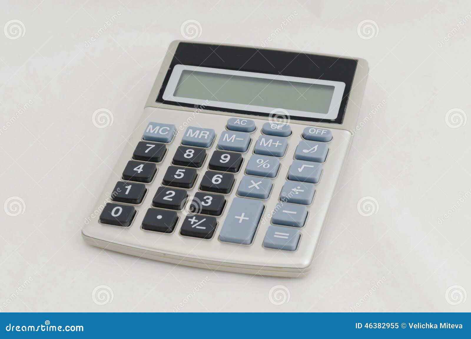 Electronic calculator stock image. Image of buttons, silver - 46382955