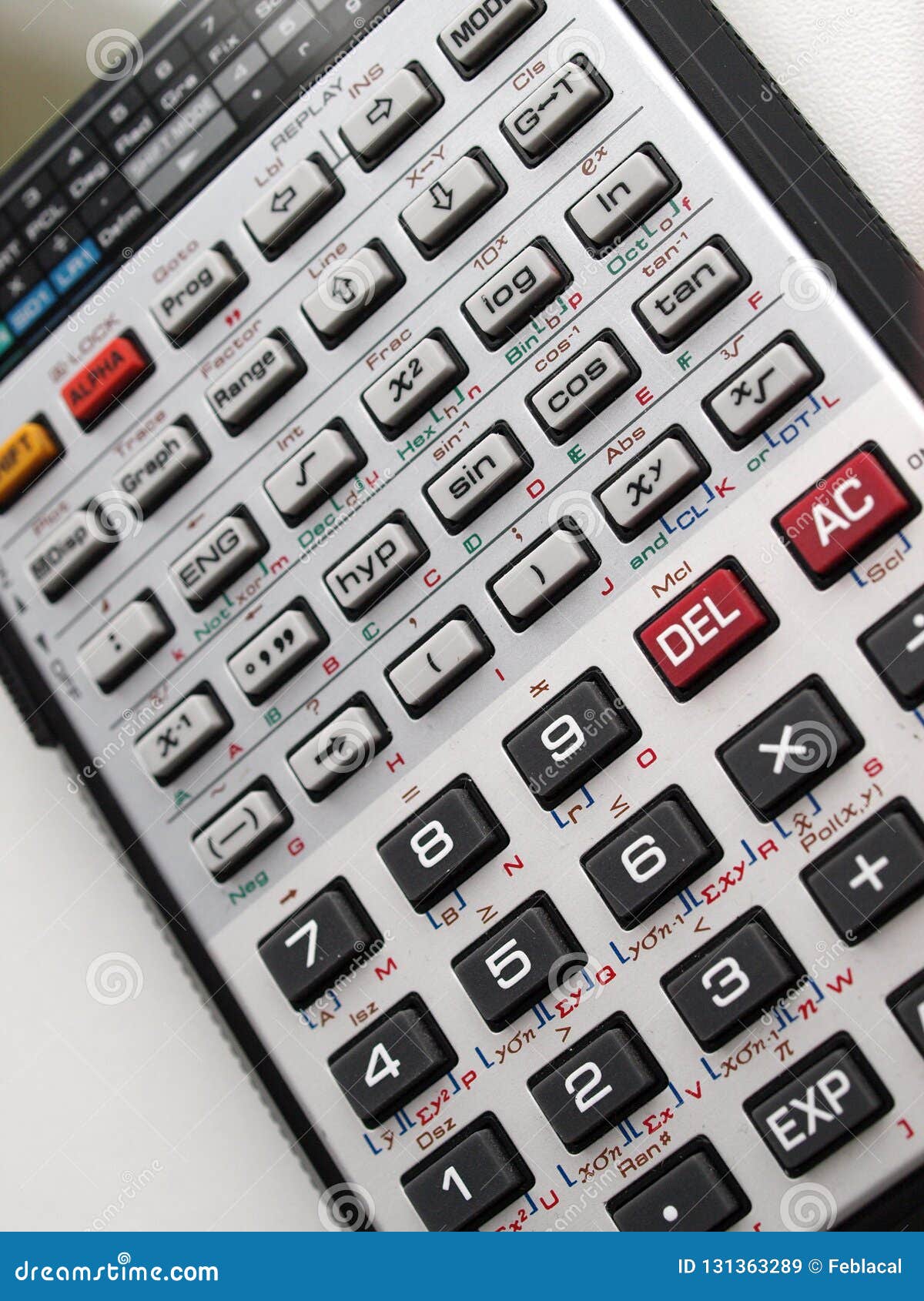Electronic calculator stock image. Image of money, antique - 131363289