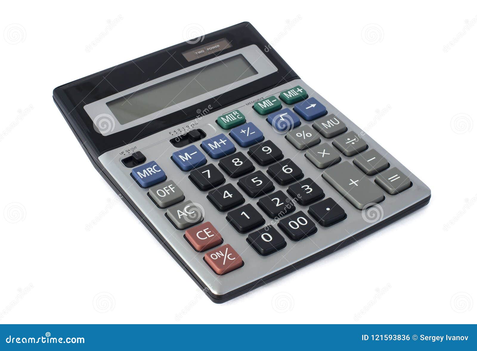 Electronic calculator stock photo. Image of plus, actions - 121593836