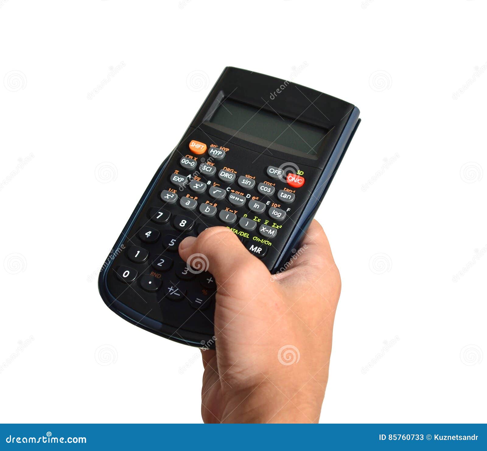Electronic Calculator in Hand Stock Image - Image of simplicity, button ...