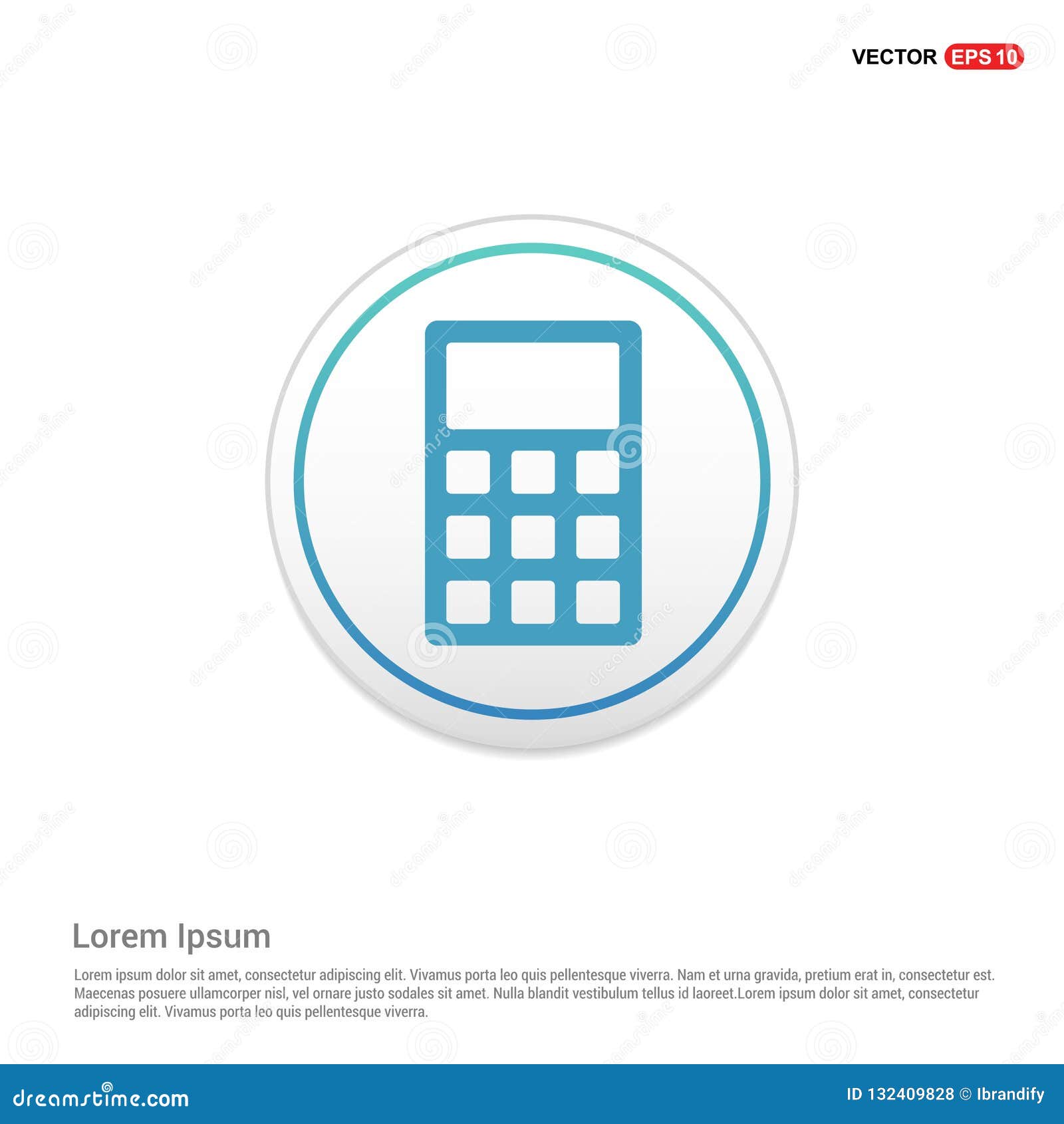 Electronic Calculator Icon - White Circle Button Stock Vector ...