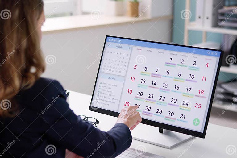 Electronic Calendar Planner Stock Photo - Image of appointment, agenda ...