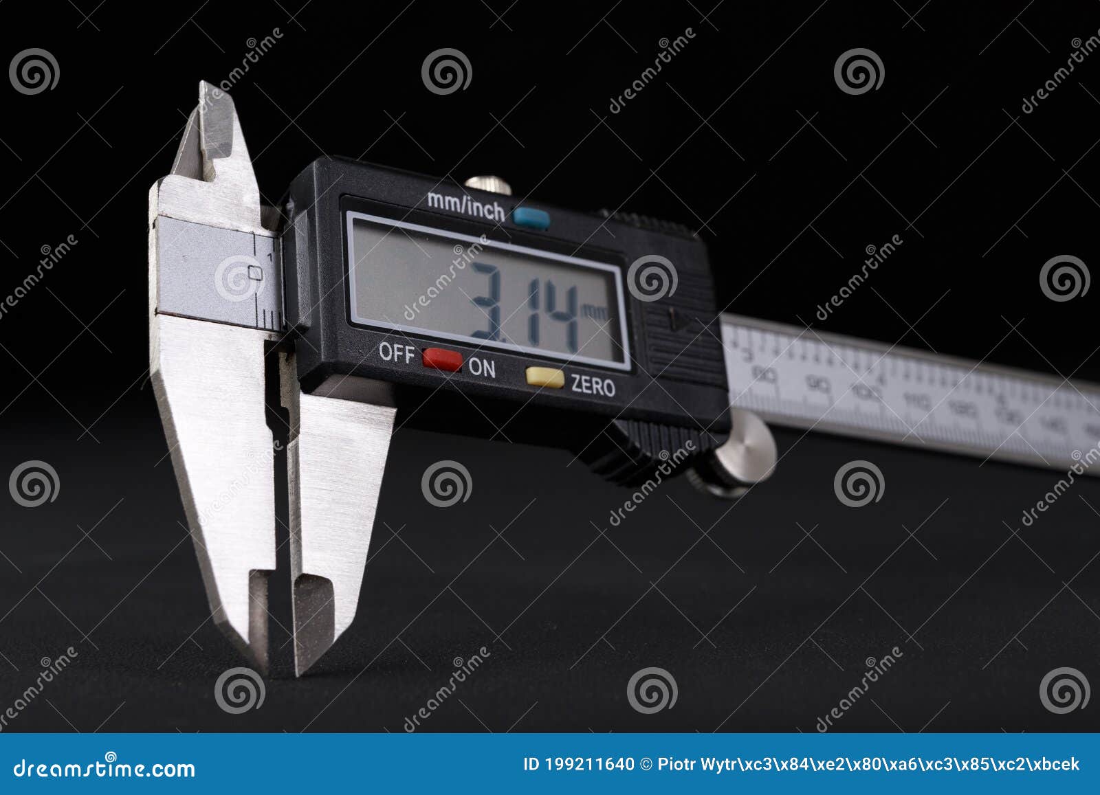 Caliper On A Dark Workshop Table. A Tool For Precise Measurement In The ...