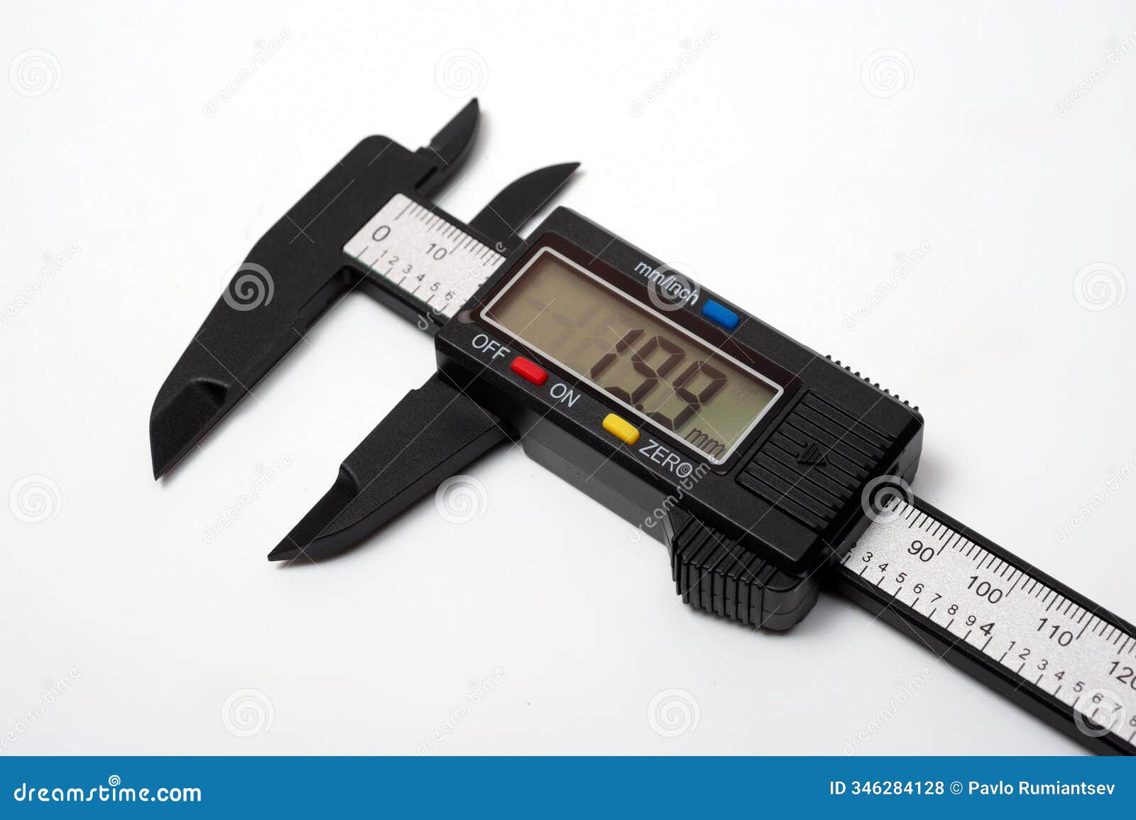 Electronic Caliper with Display Photographed on a White Background ...